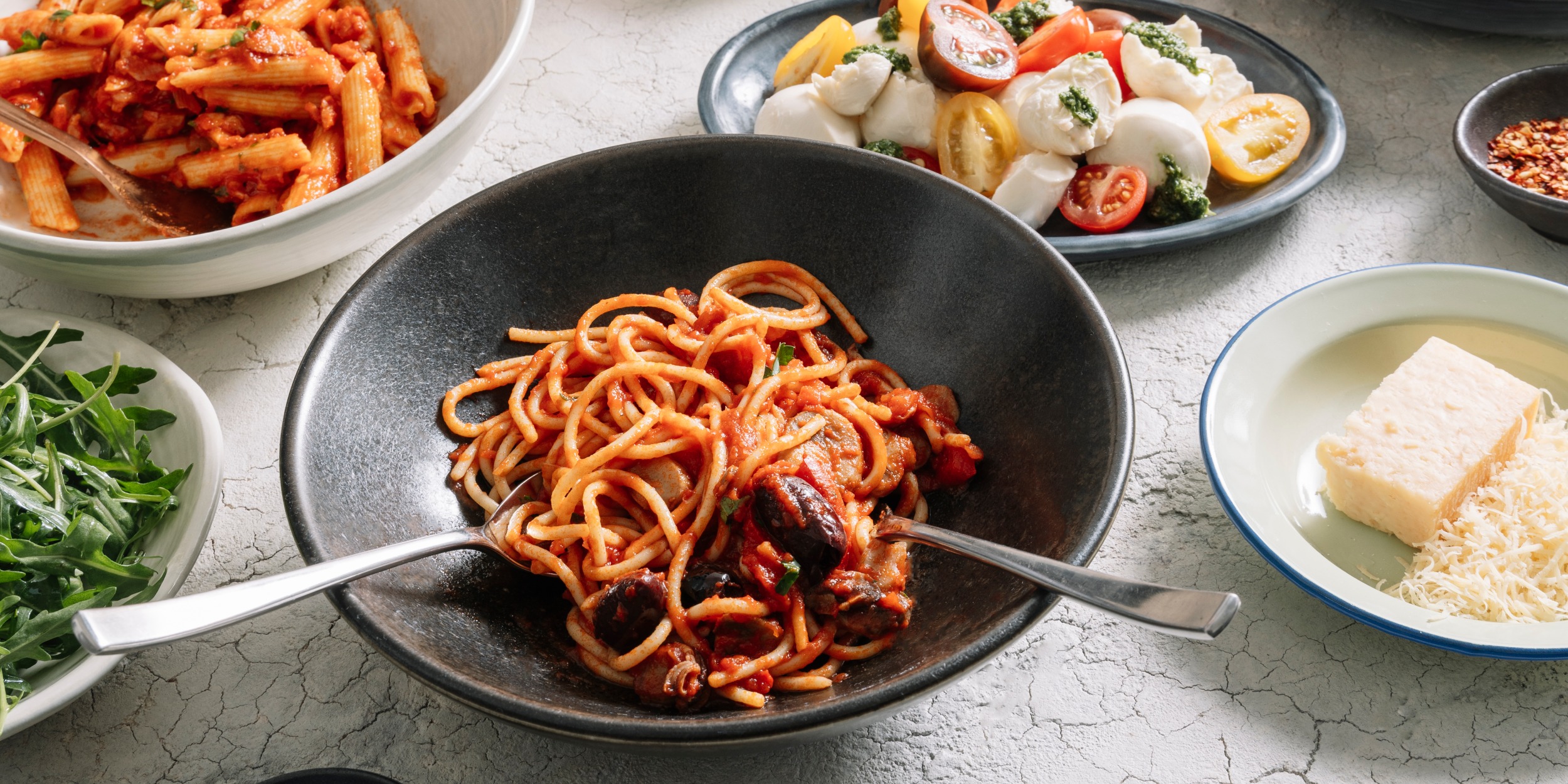 Panini- Salami, Tomato, Arugula, Mozzarella & Olive Tapenade - Aston ...