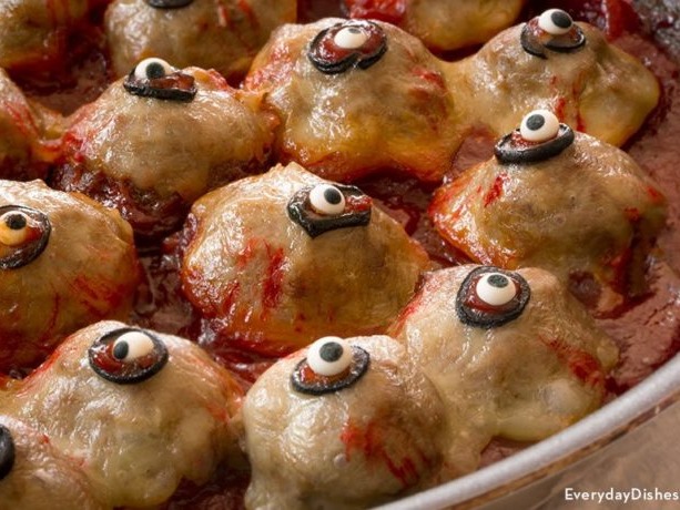 Creepy Eyeballs (Turkey Meatballs) - Glen Cooks Food - Glen Cooks Food ...