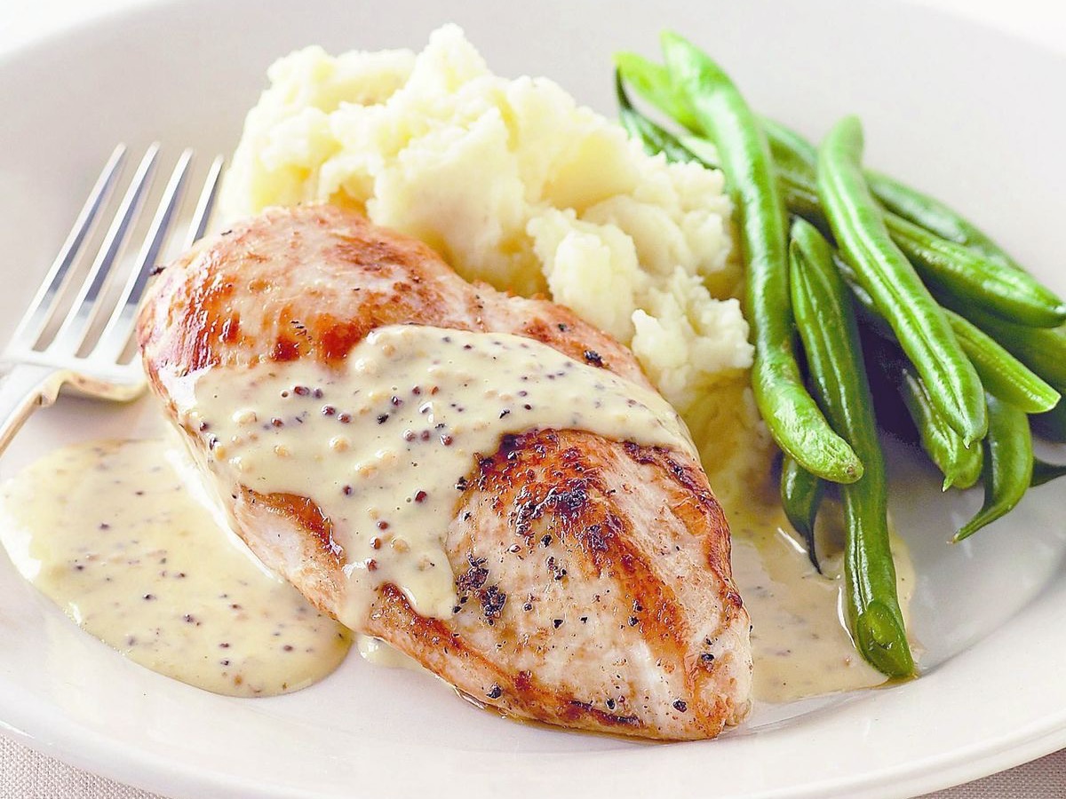 Honey Mustard Chicken with Mash & Veggies - Cafe Elmwood - Cafe Elmwood ...