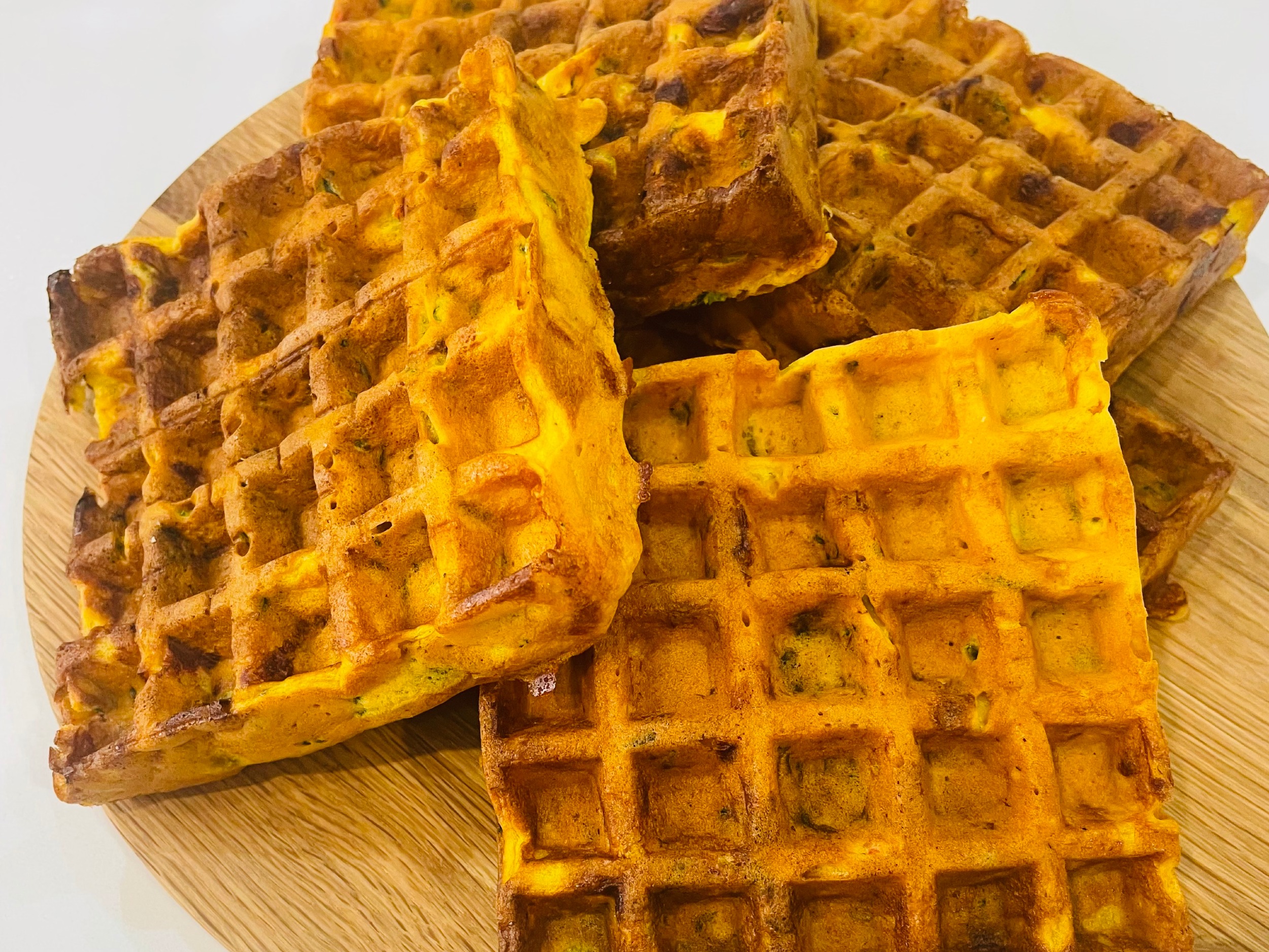Pumpkin, Chives and Cheese Waffles - Sweet and Sourdough - Sweet and ...